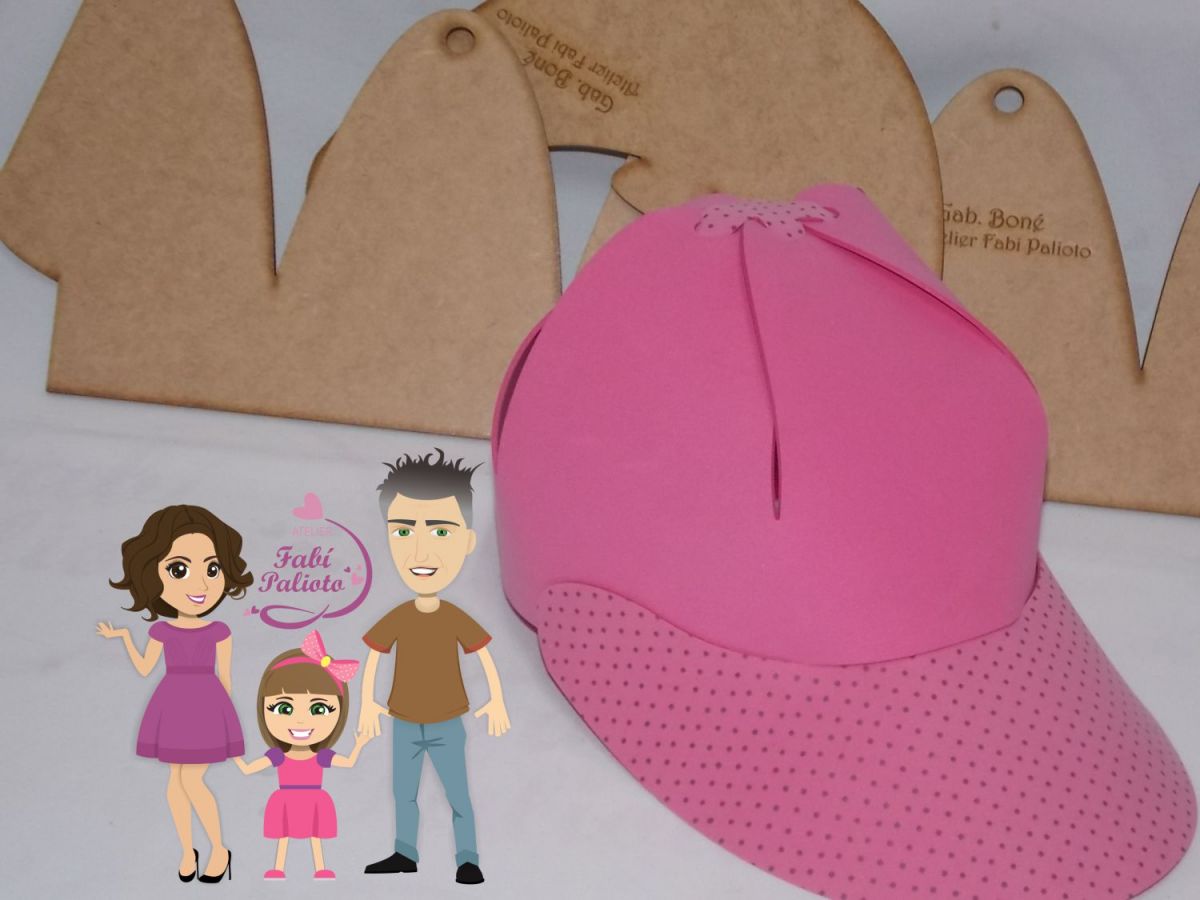 Atelier Fabi Palioto - G112 Gabarito de Moldes em MDF Boné Grande