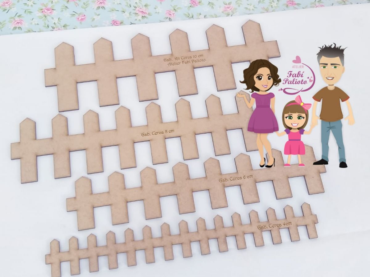 Atelier Fabi Palioto - G742 Gabarito de Moldes em MDF Kit Cerca Simples