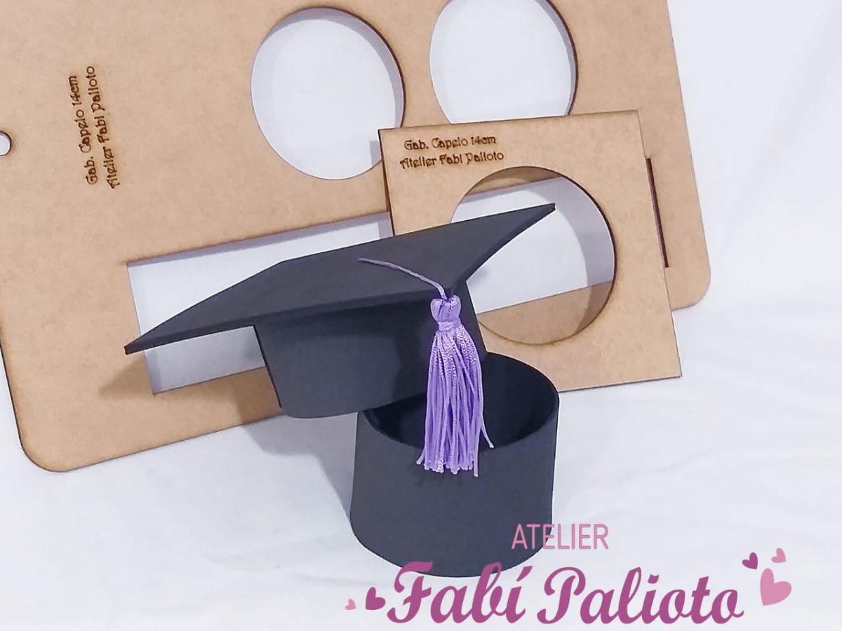 Atelier Fabi Palioto - G912 Gabarito de Moldes em MDF Capelo Caixa 14cm
