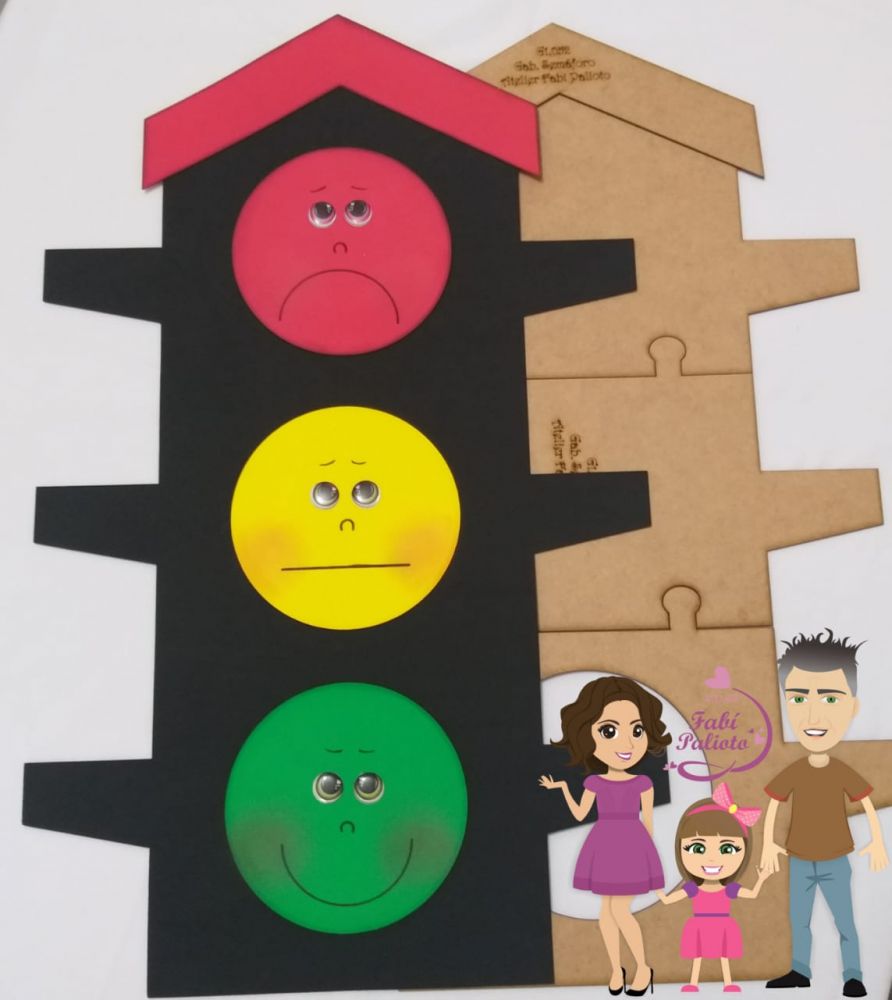 Atelier Fabi Palioto - G1.052 Gabarito de Moldes em MDF Semáforo do ...